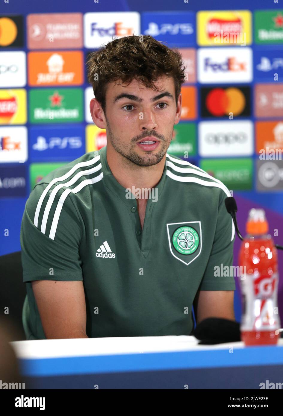 Celtic's Matt O'Riley during a press conference at the Celtic Park ...