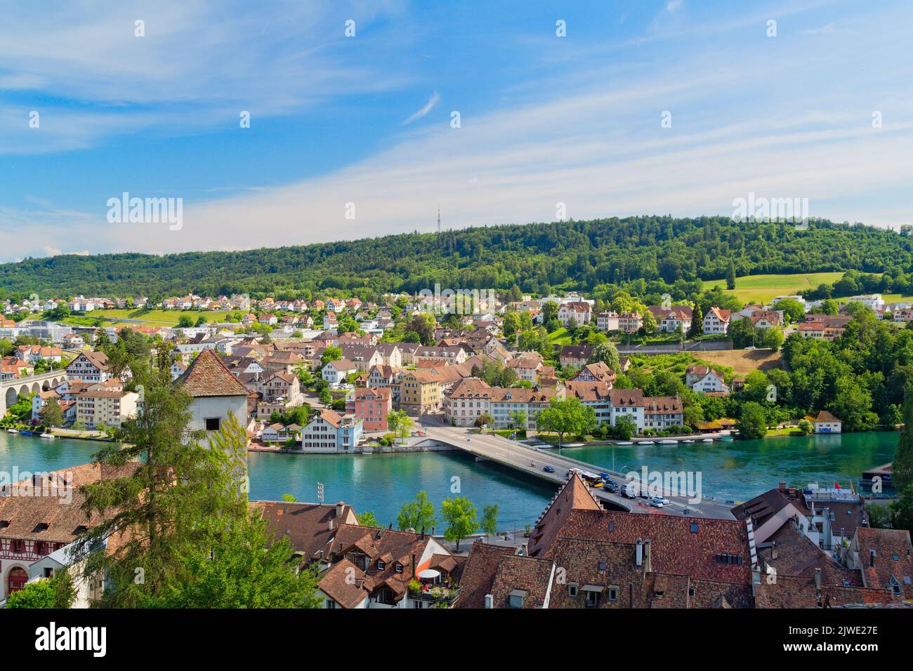 Panorama view of Schaffhausen city, Switzerland Stock Photo - Alamy