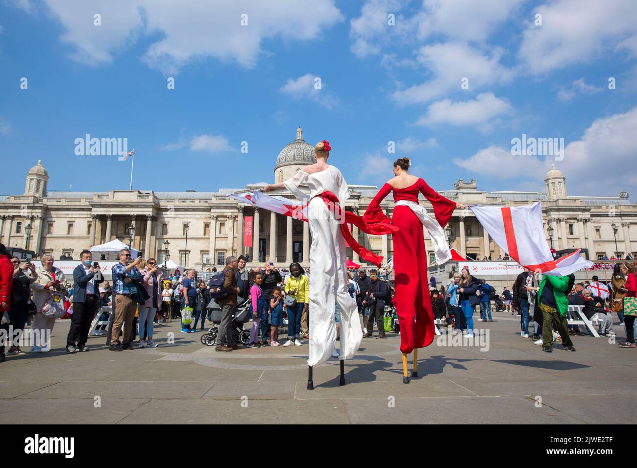 People watch acrobatic performances as they gather for St George’s Day ...