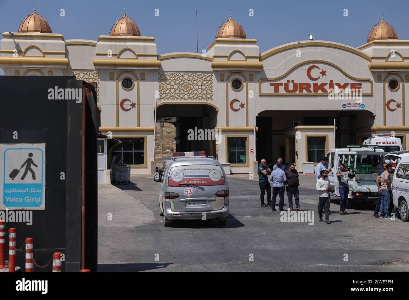 Maar Belit, Syria. 05th Sep, 2022. The body of Fares al-Ali arrives in ...