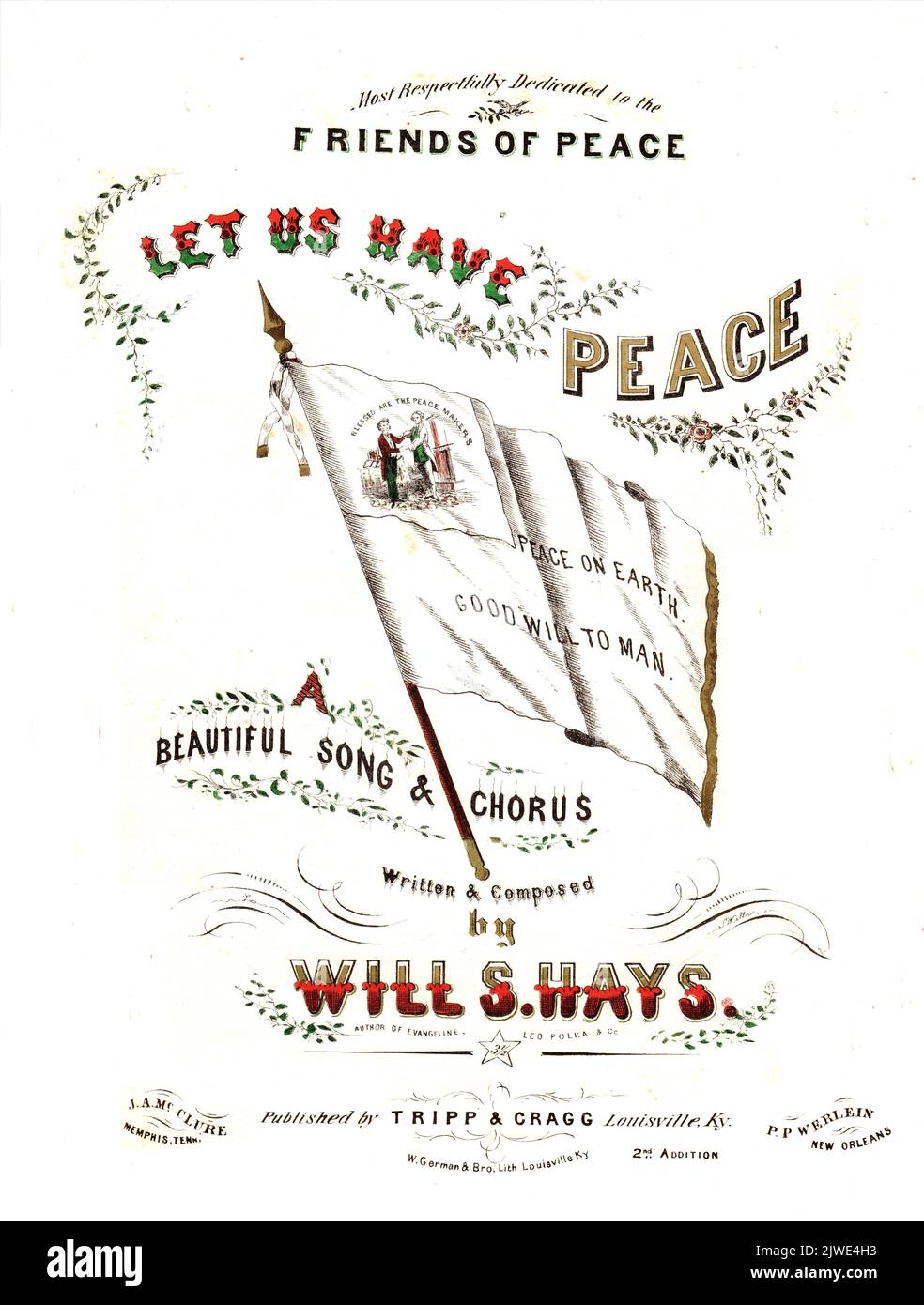 Let Us Have Peace, 1861 sheet music Stock Photo - Alamy