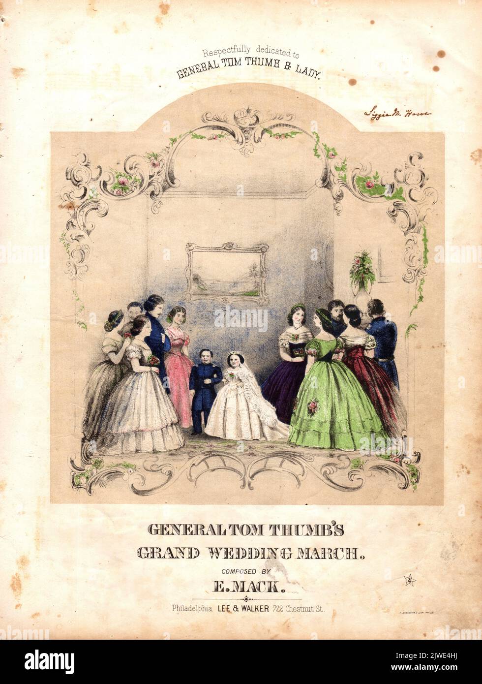 General Tom Thumb's Grand Wedding March, 1862 sheet music Stock Photo ...