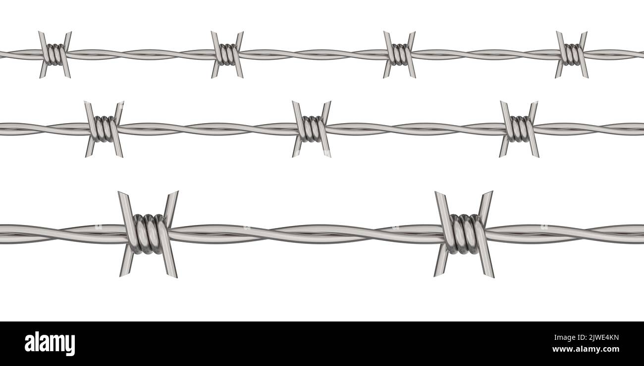 Metal steel barbed wire on white background. Isolated 3D illustration ...