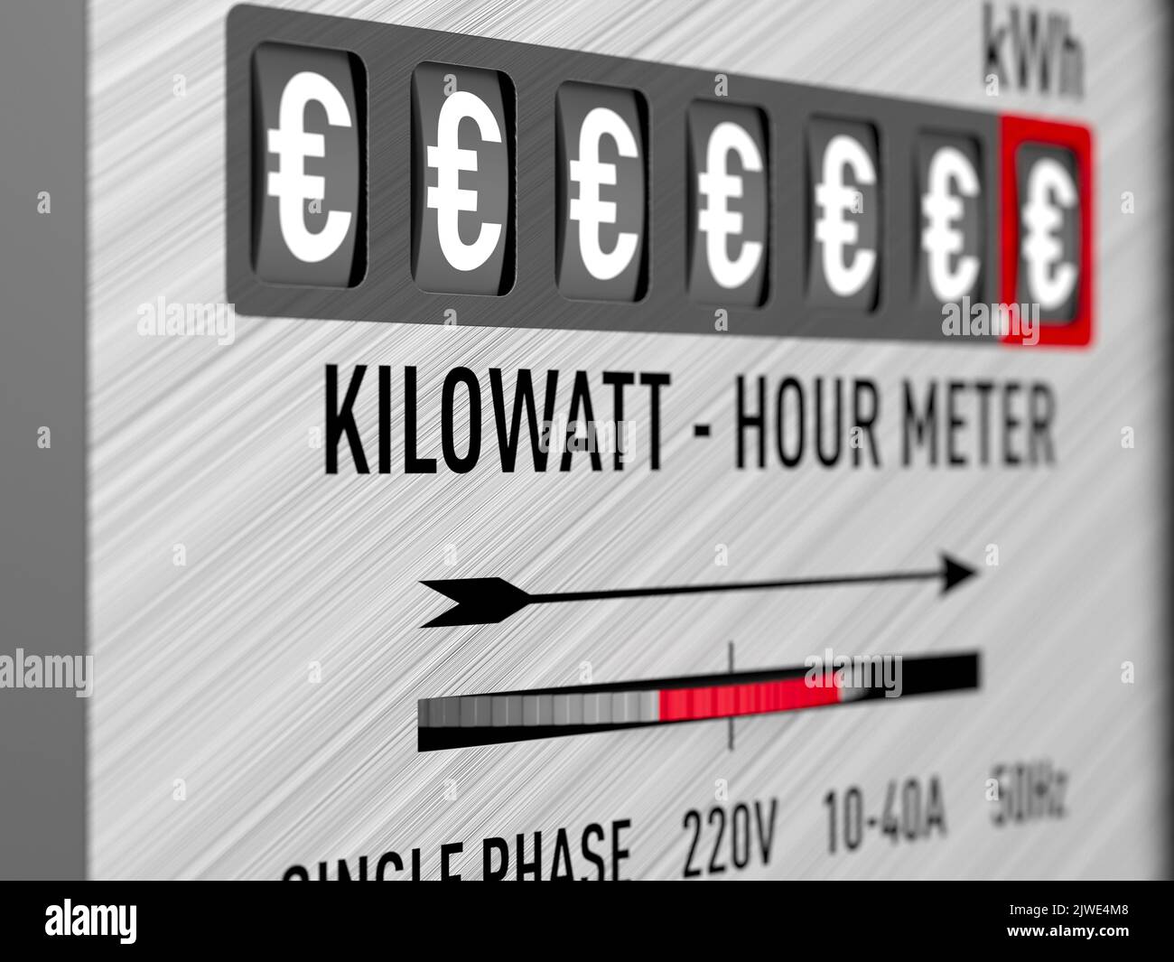 Kilowatt hour electric meter on white background. Isolated 3D ...