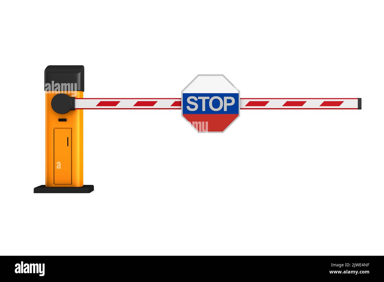 closed automatic barrier on white background. Isolated 3D illustration ...