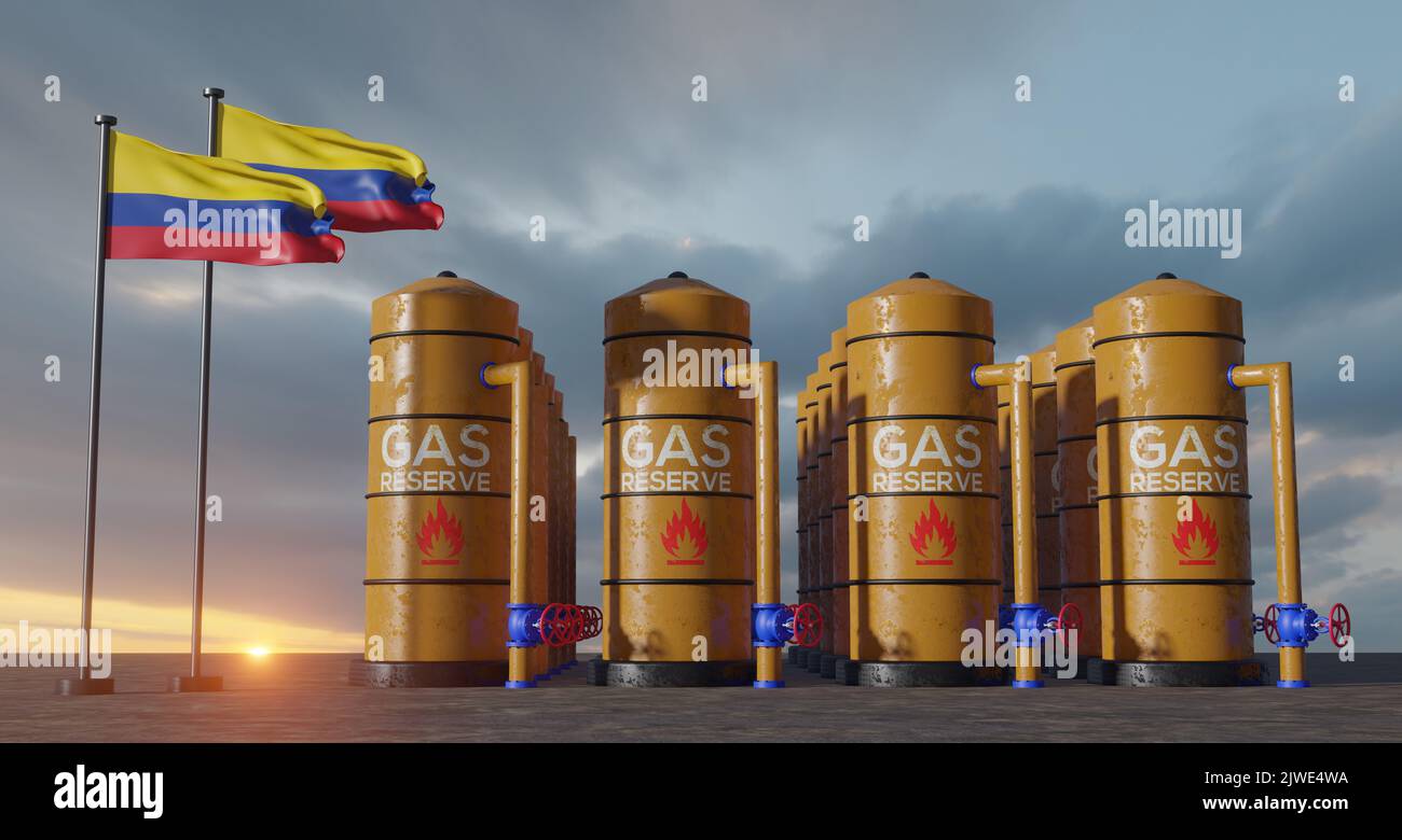 Colombia gas reserve, Colombia Gas storage reservoir, Natural gas tank ...