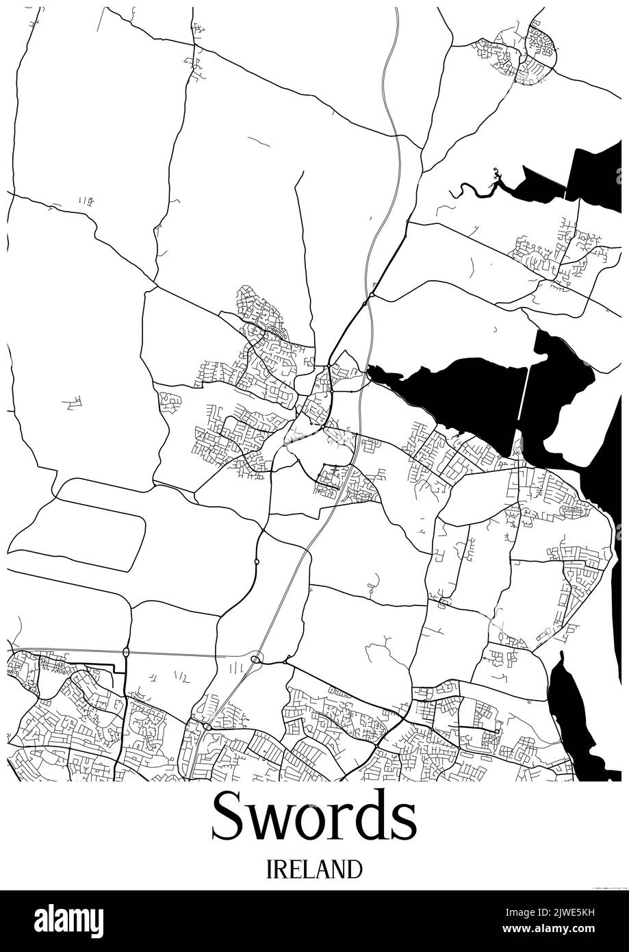 Black and white urban map of swords Stock Photo - Alamy