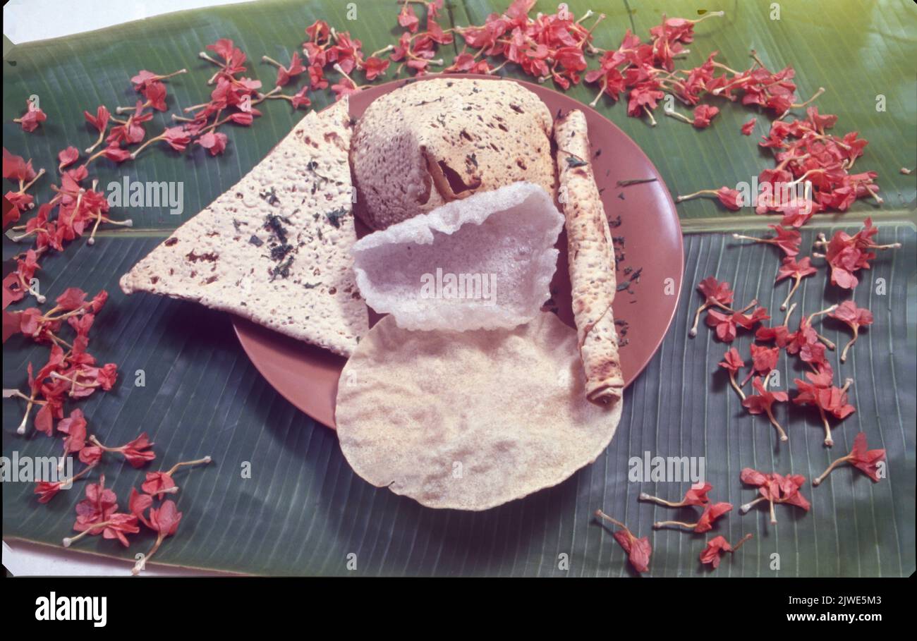 Different Types of Papads. Crispy Appetizer Eaten Along with Meals and ...