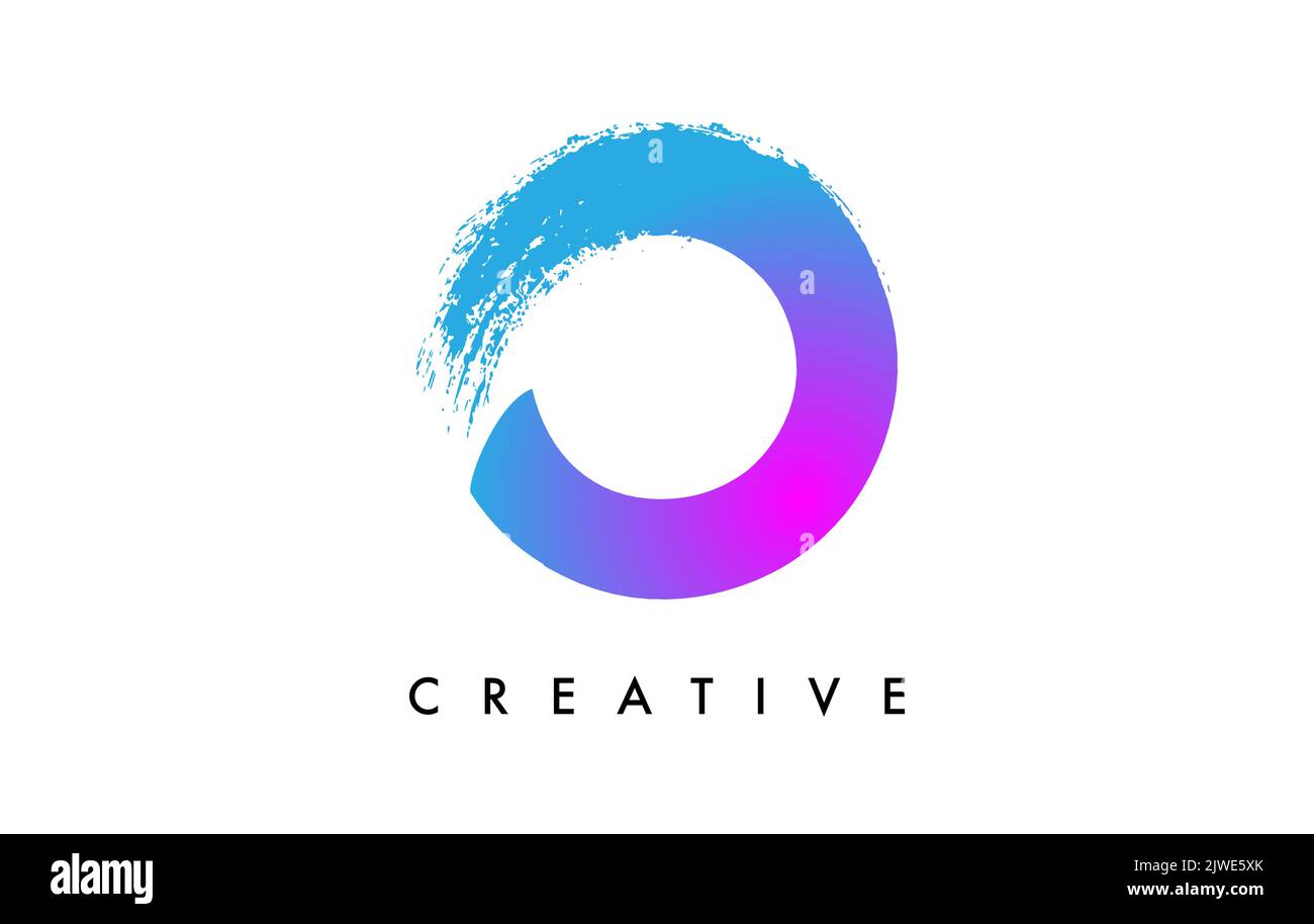 Letter O Logo Icon Design with Rounded Shape and Artistic Brush Stroke ...