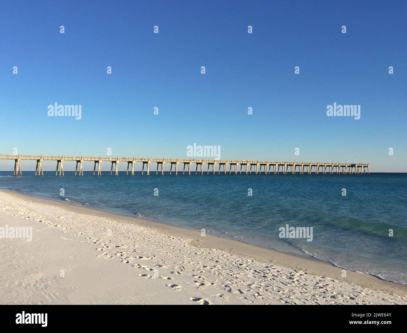 Pensacola Beach Gulf Pier, Pensacola, Santa Rosa, Florida, USA Stock ...