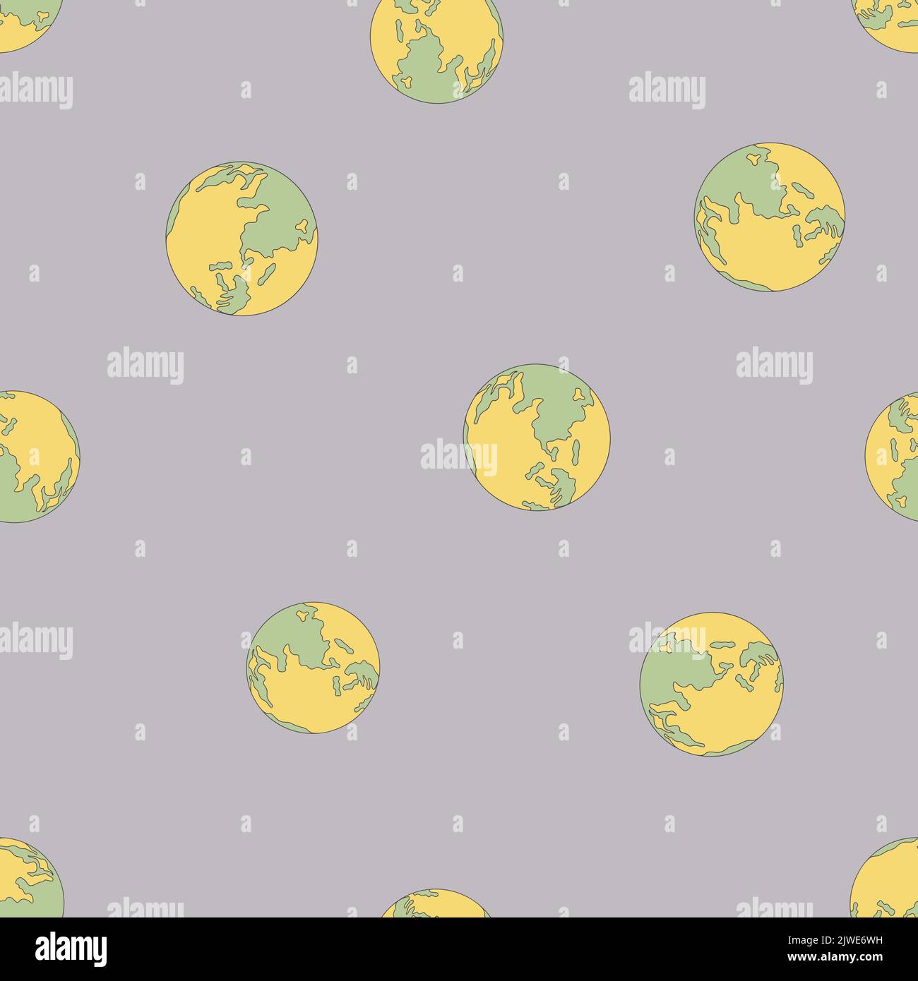 Planet earth engraved seamless pattern. Vintage sphere of world in hand ...