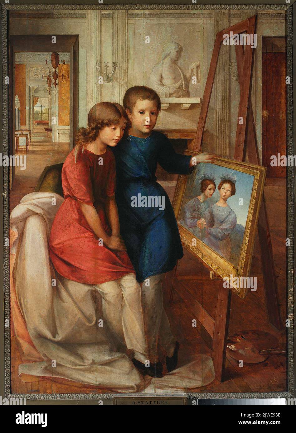 Portrait of Alfred Potocki and Adam Potocki. Stattler, Wojciech Korneli ...