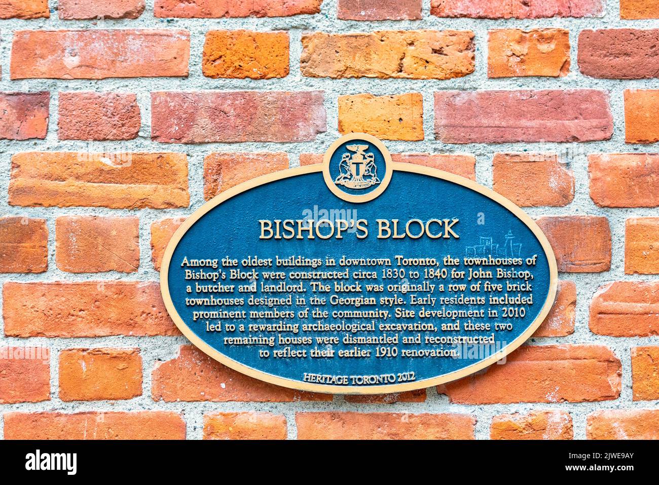 Bishop's Block historic plaque in an old heritage building wall ...