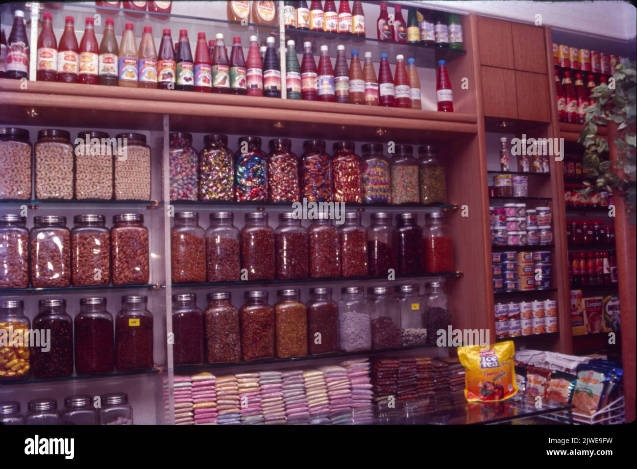 Food Products Display in Shop Stock Photo - Alamy