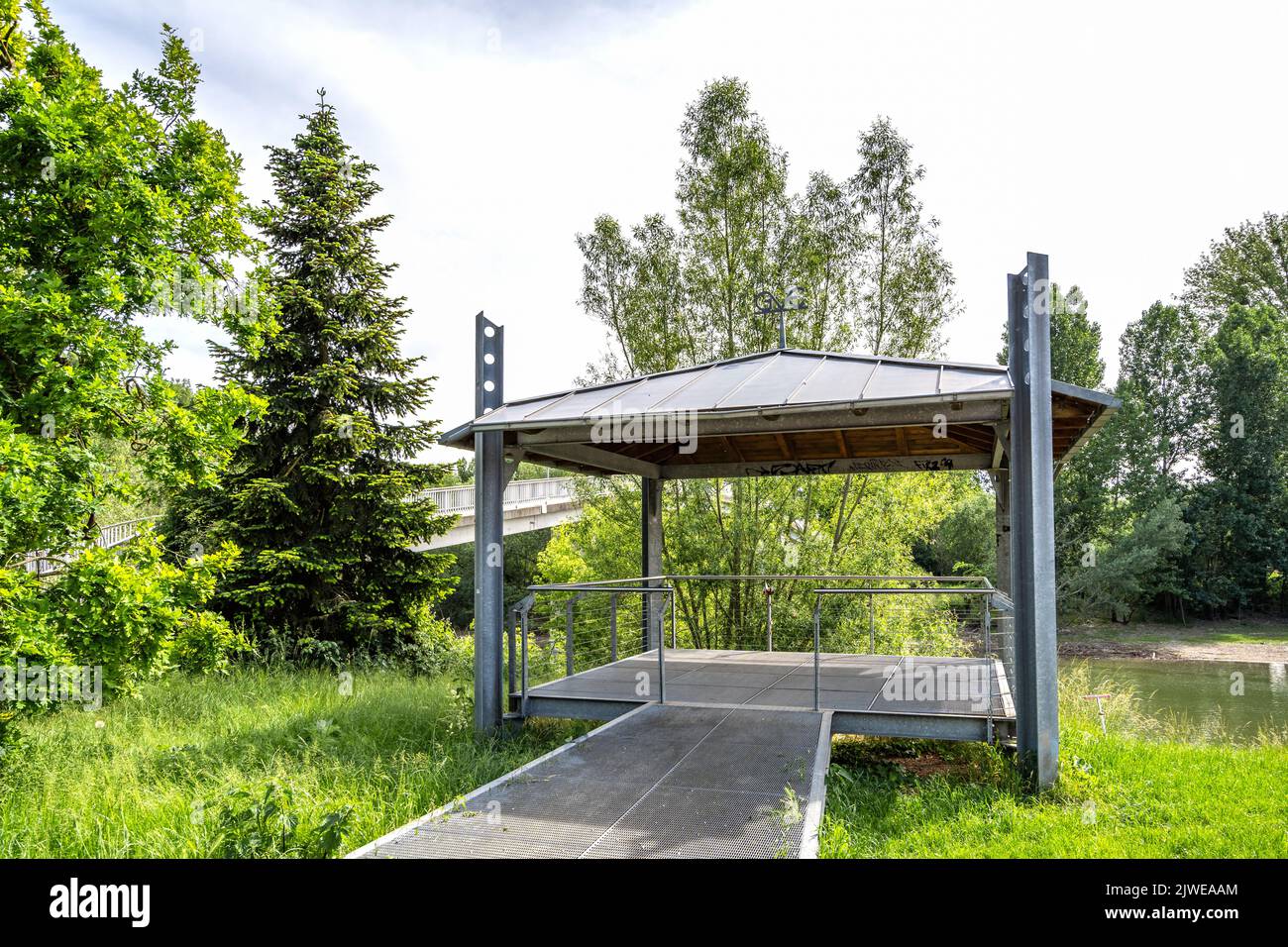 Kuehkopf Bridge, Riedstadt Erfelden, Hessen, Deutschland Stock Photo ...