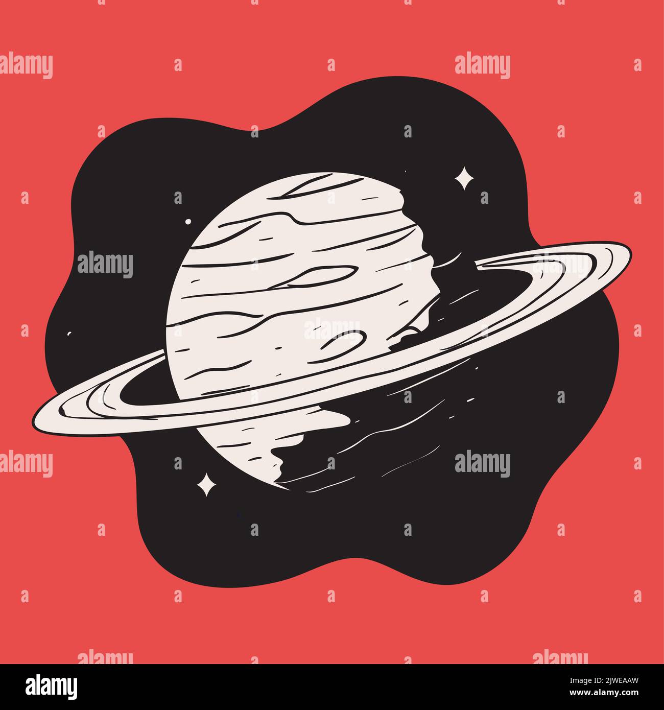 space saturn planet retro Stock Vector Image & Art - Alamy