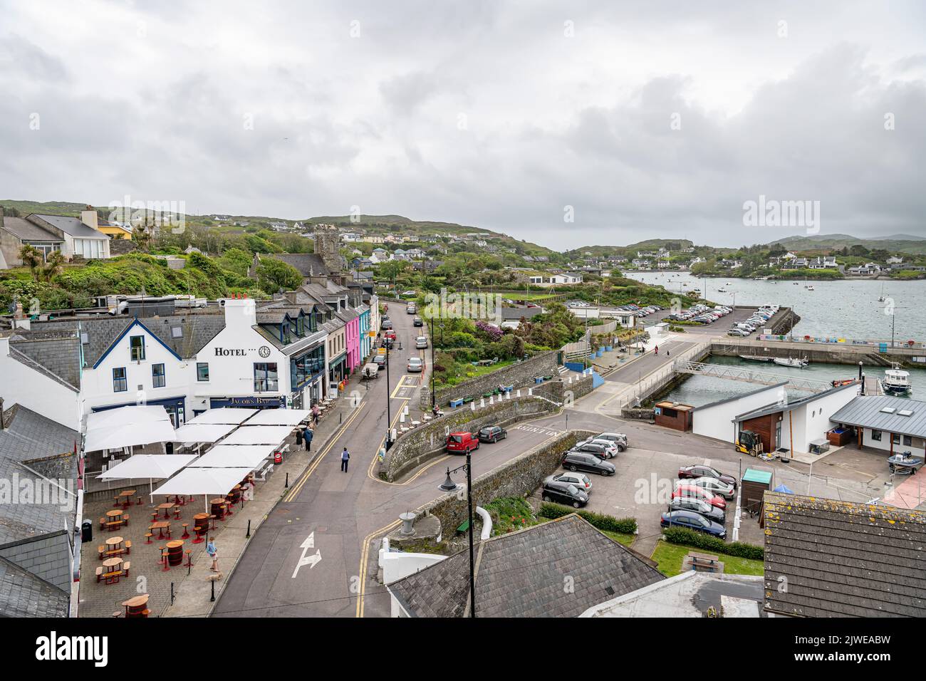 Baltimore Harbour and Seafront Panorama, County Cork, Ireland Stock ...