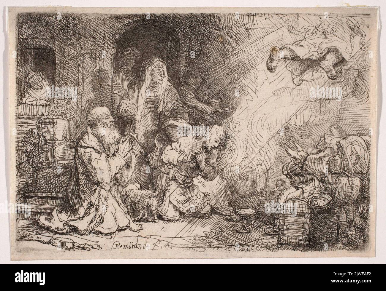 Angel leaving the Tobias family. Rembrandt van Rijn (1606-1669 ...