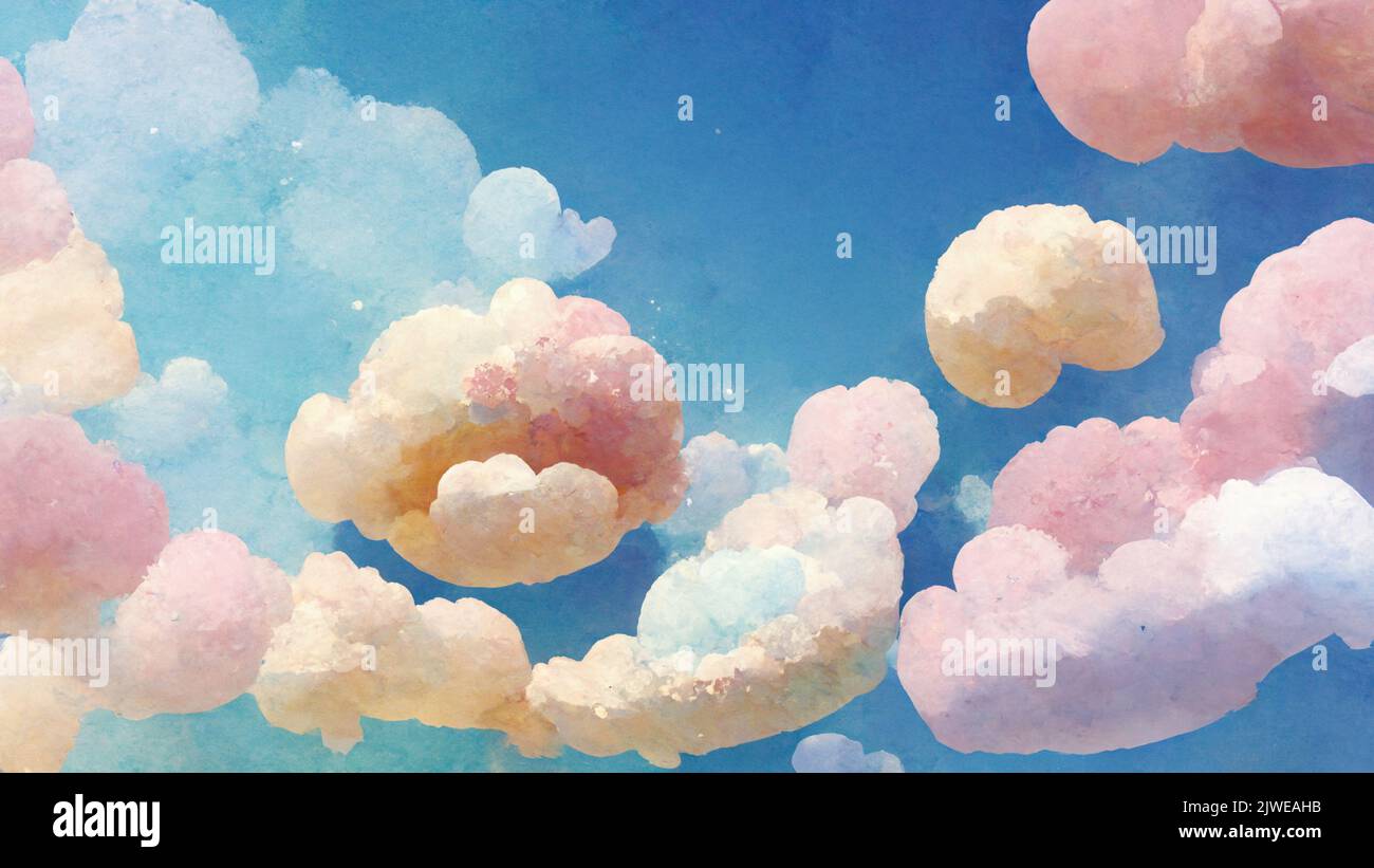 A fantasy pastel color candy cloud - Digital Generate Image Stock Photo ...