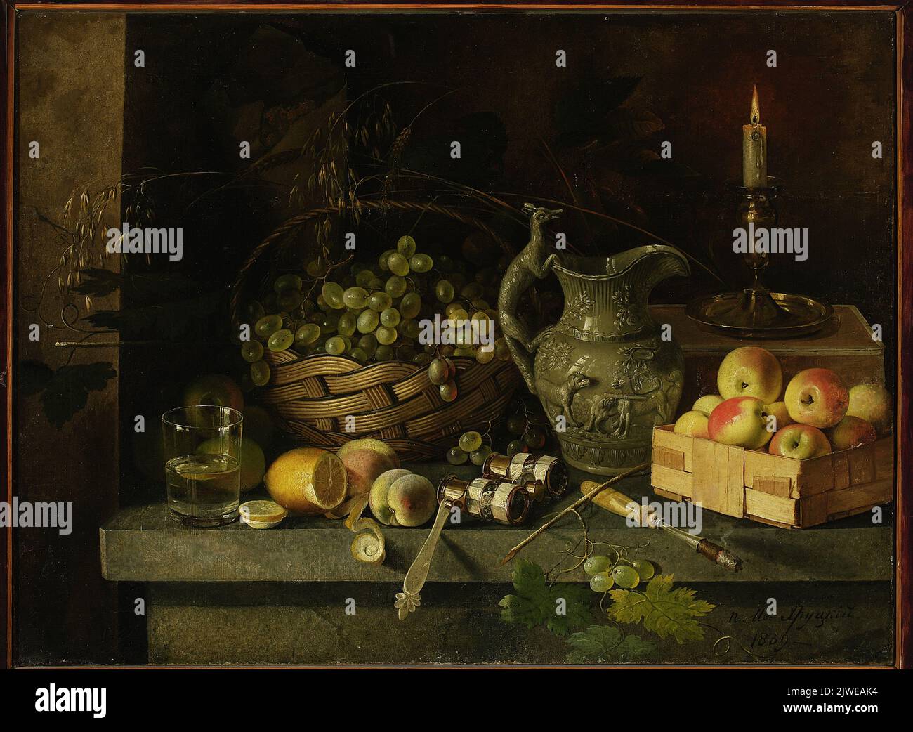 Still Llife with a lorgnette. Chrucki, Jan (1810-1885), painter Stock ...