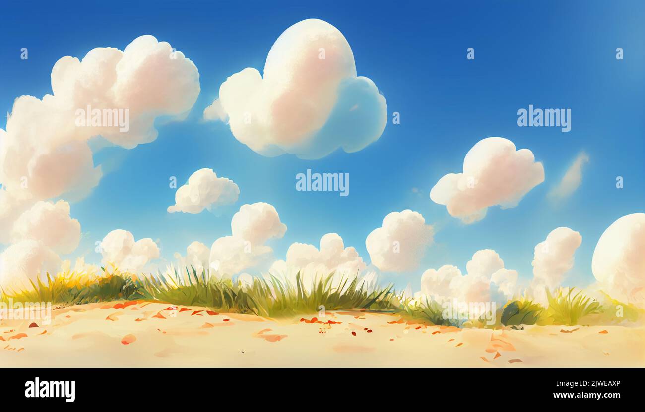 A desert scene on a cloudy day - Digital Generate Image Stock Photo - Alamy