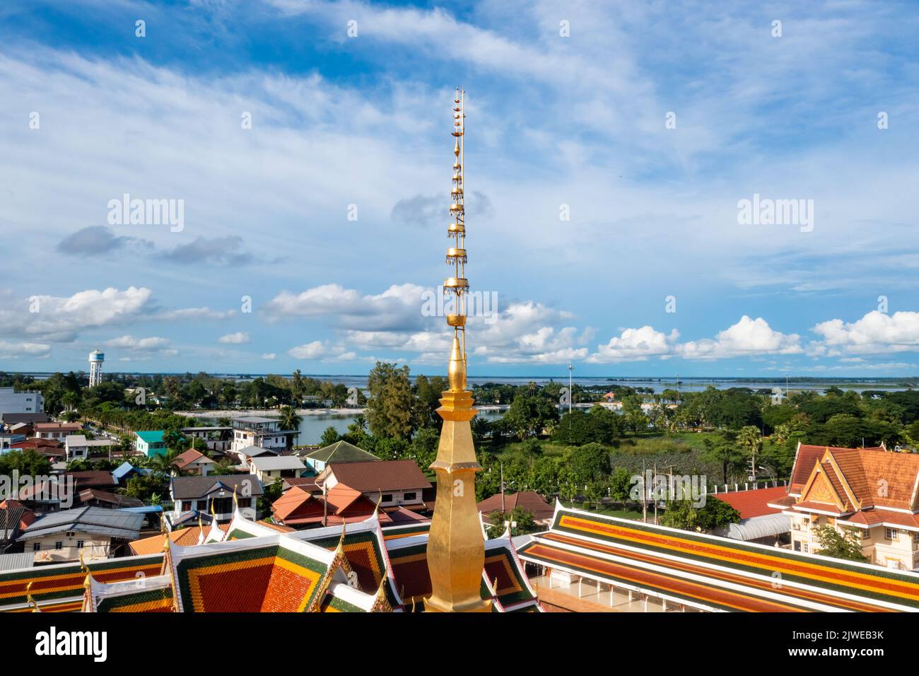 High angle view of Phra That Choeng Chum at Sakon Nakhon Province from ...