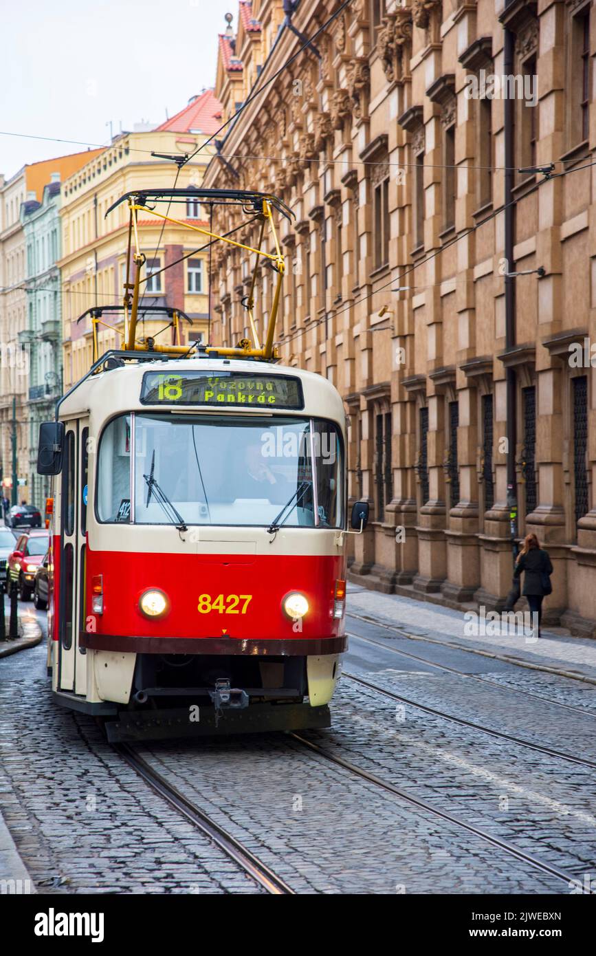 The Trams of Prague, Czechia Stock Photo - Alamy