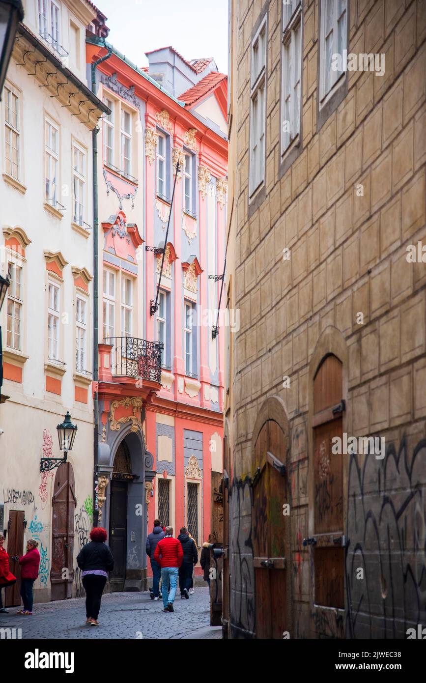 The colourful streets of Prague Stock Photo - Alamy