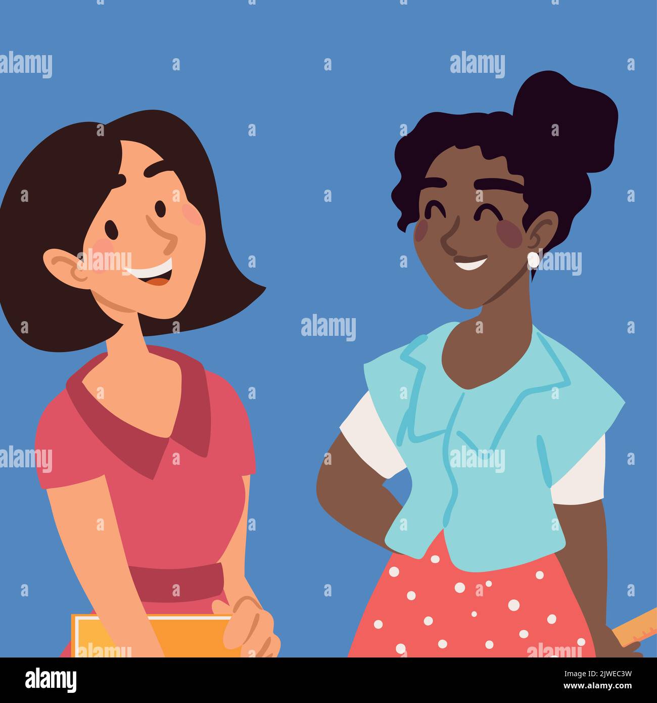 Two teachers talking Stock Vector Images - Alamy