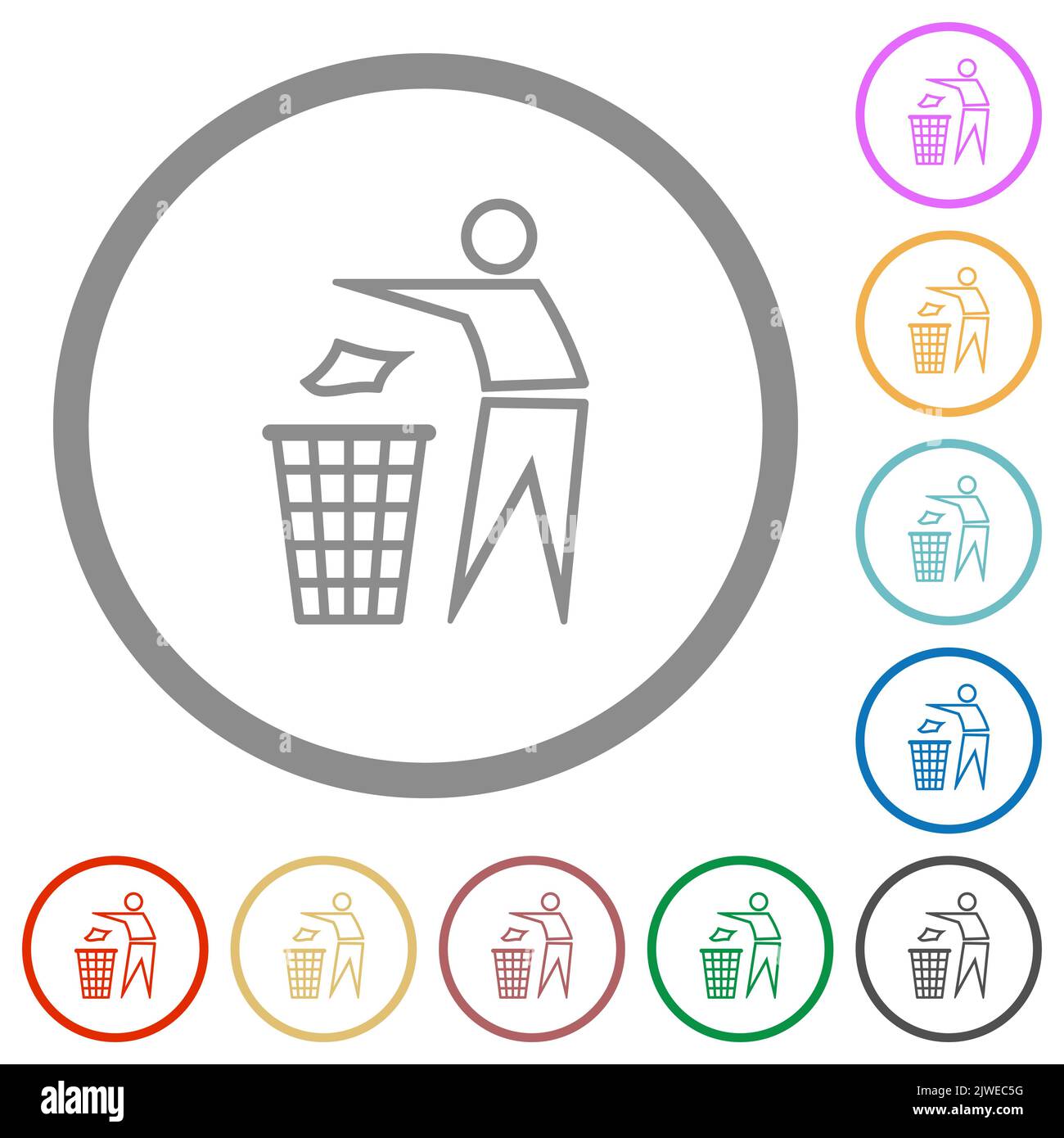 Tidy man outline flat color icons in round outlines on white background ...