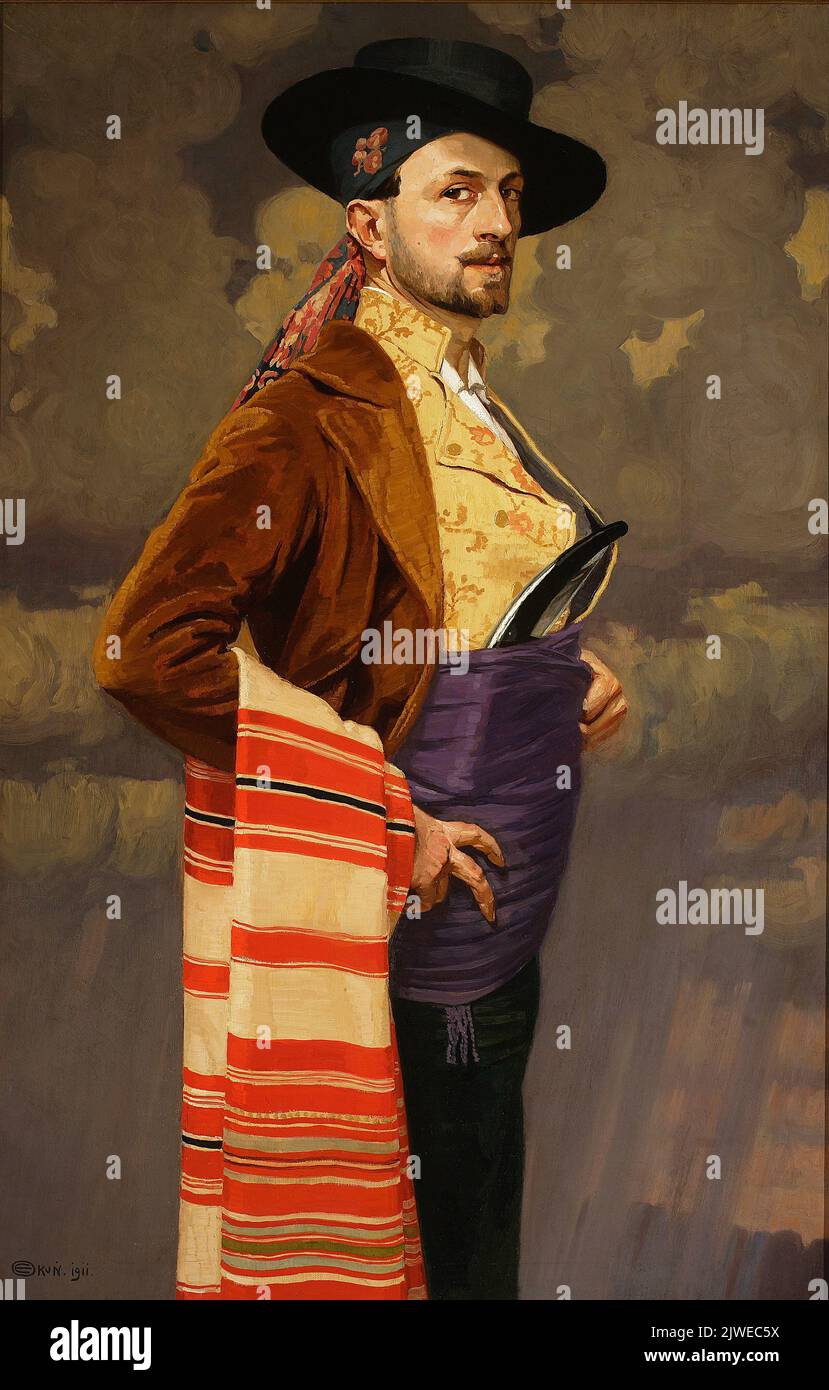 Self-portrait in a Spanish costume. Okuń, Edward (1872-1945), painter ...
