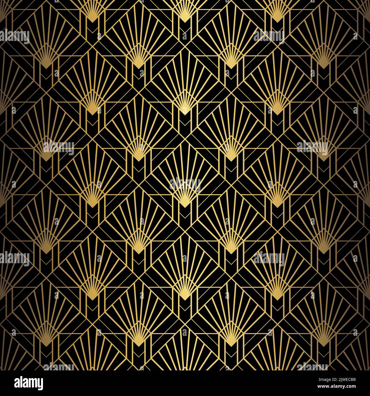 Art Deco Pattern. Vector background in 1920s style. Gold black texture ...