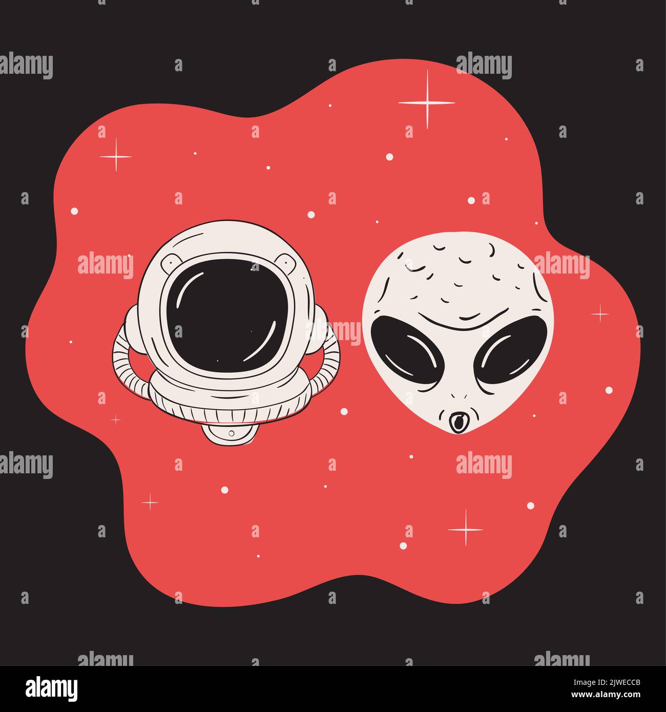space astronaut and alien Stock Vector Image & Art - Alamy