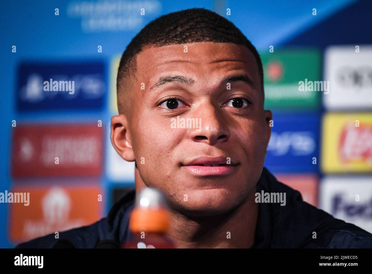 Kylian MBAPPE of PSG during the UEFA Champions League press conference ...