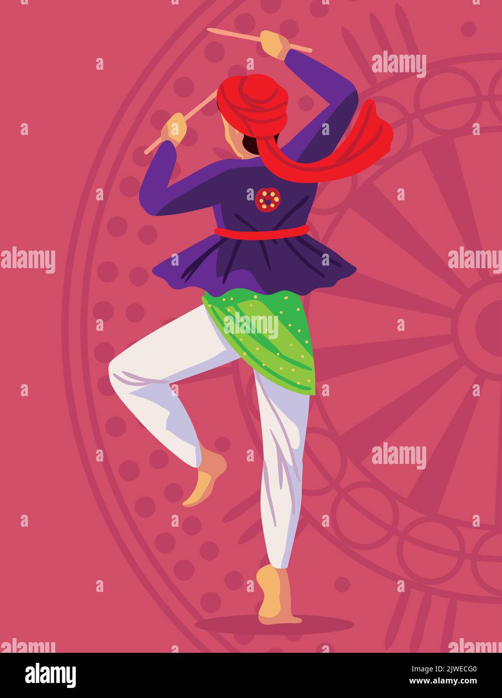 indian man dancing in costume traditional Stock Vector Image & Art - Alamy