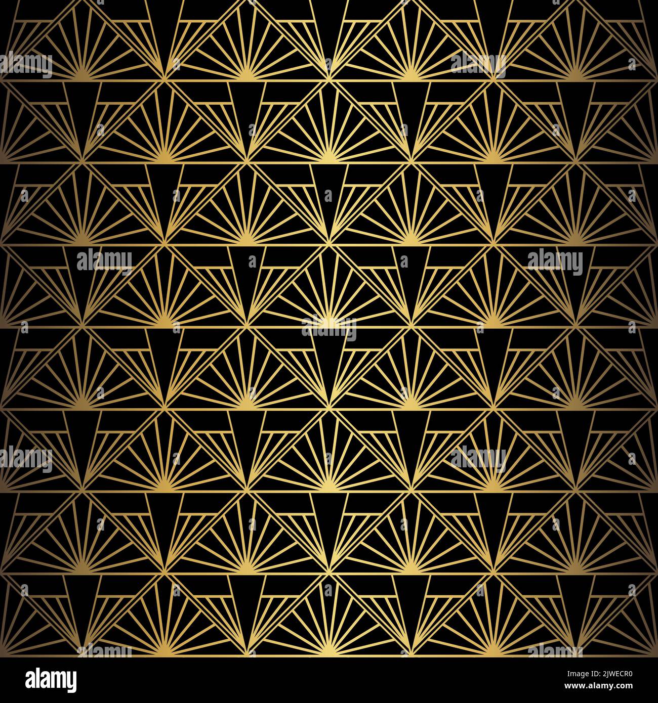 Art Deco Pattern. Vector background in 1920s style. Gold black texture ...