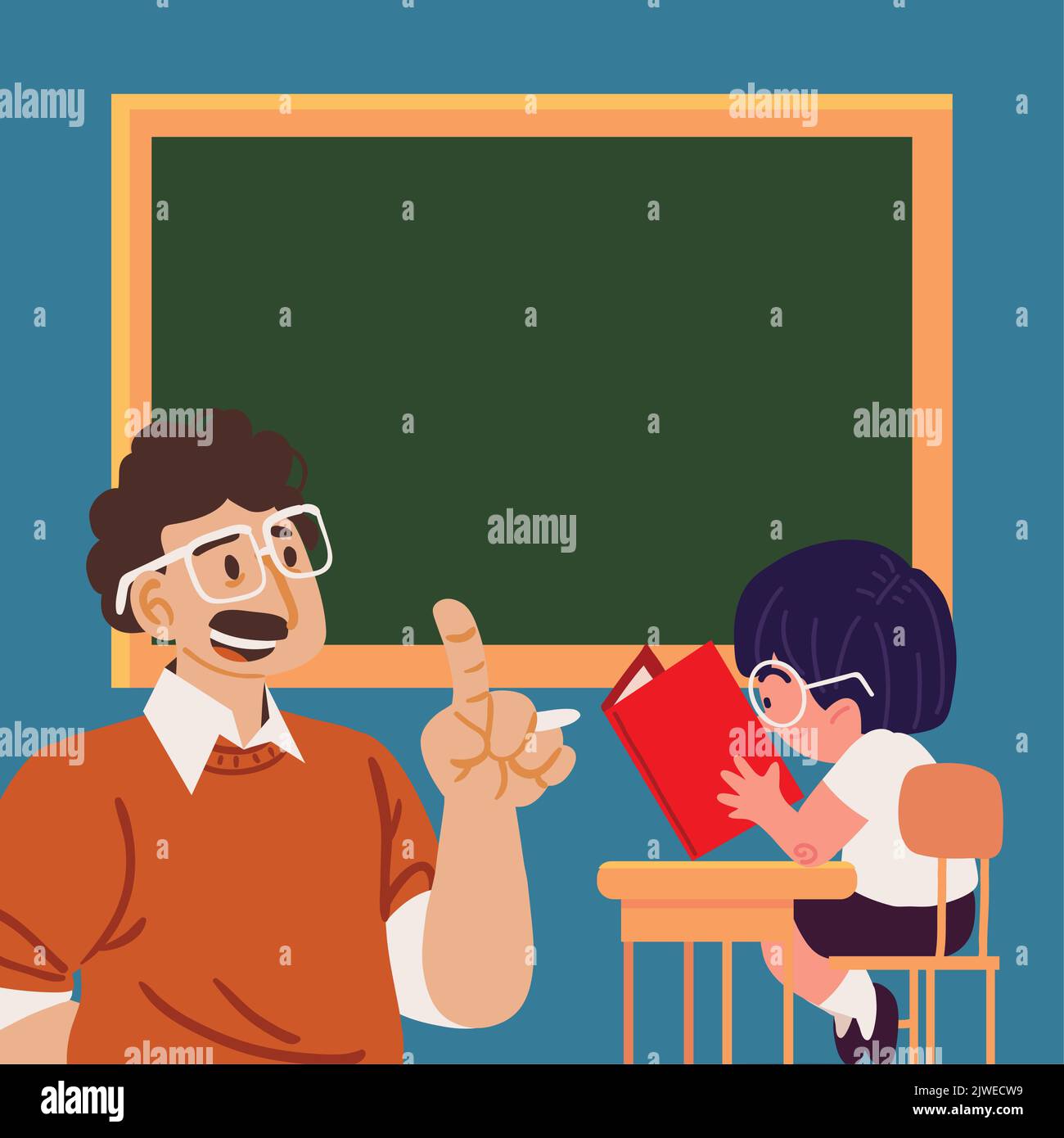 Teacher explaining a lesson to students Stock Vector Images - Alamy