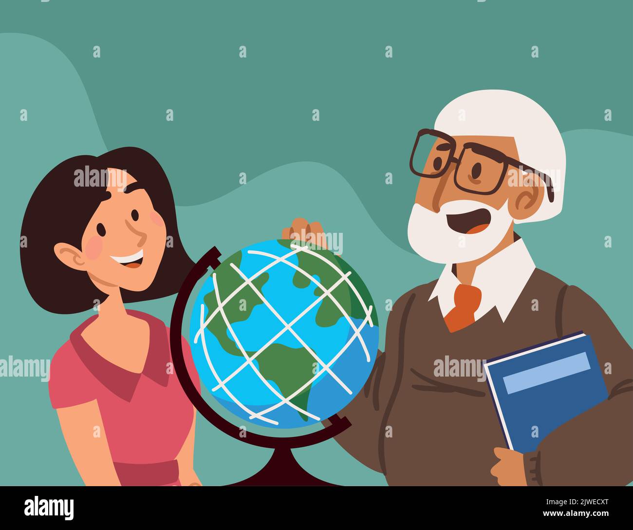 Male professor young female Stock Vector Images - Alamy