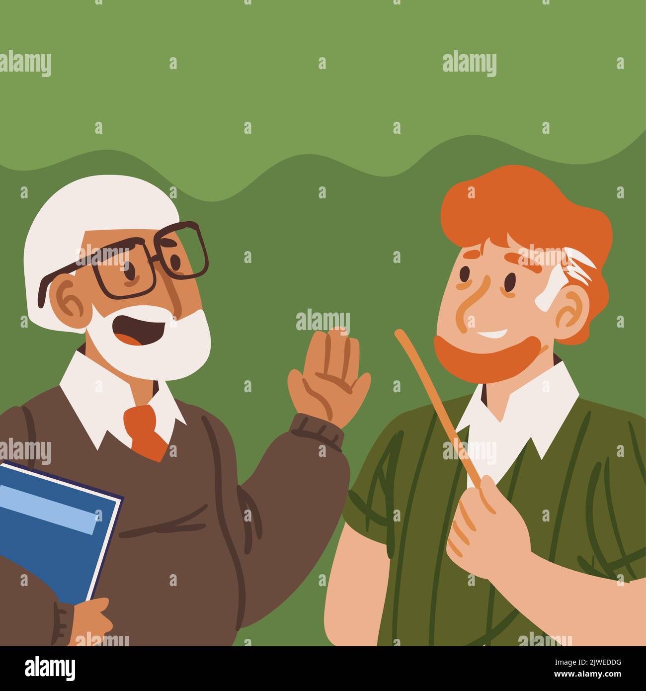 Teachers working together classroom Stock Vector Images - Alamy