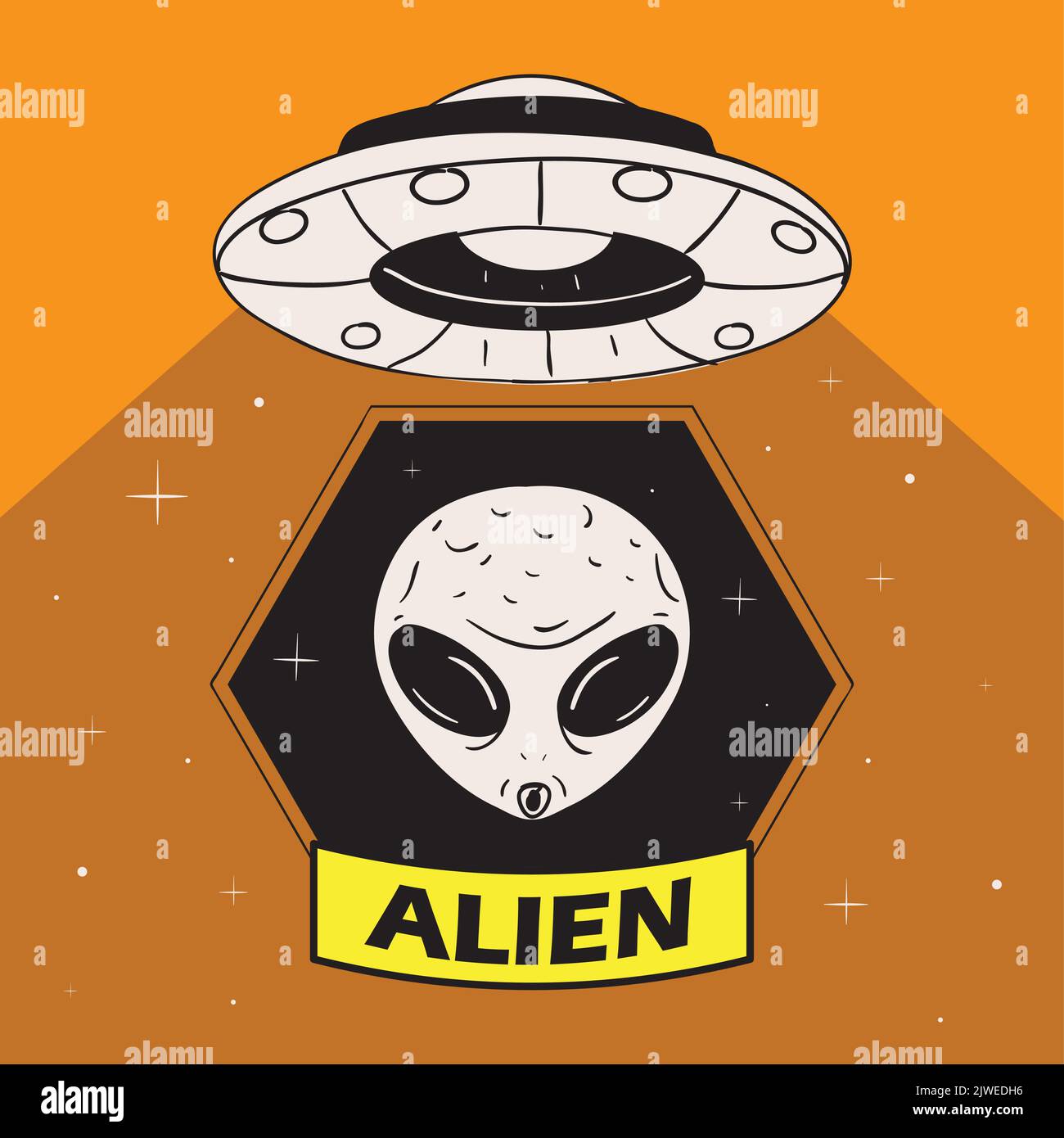space alien and ufo retro Stock Vector Image & Art - Alamy