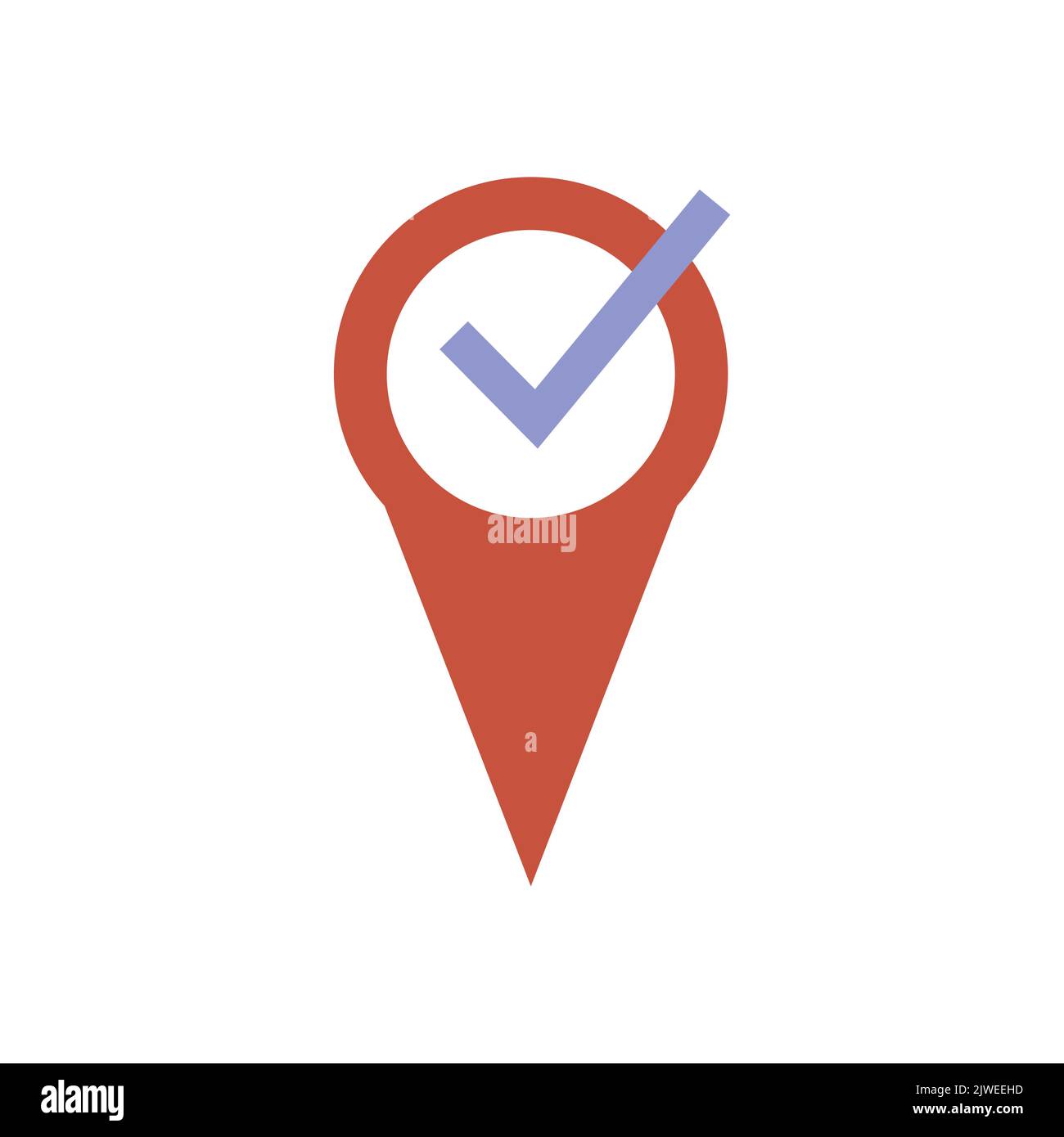 Red map pin vector illustration icon isolated white button element ...