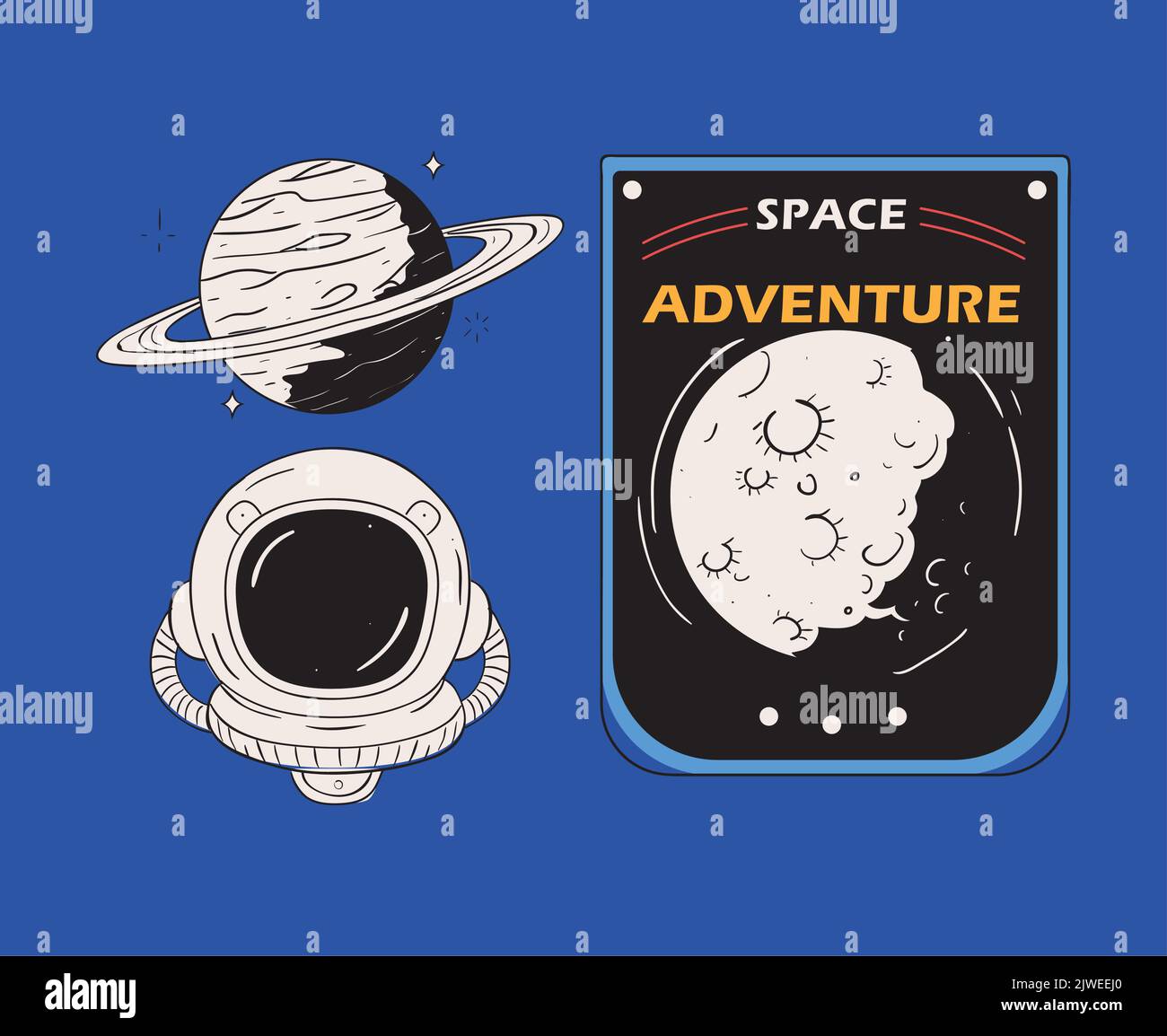 space adventure icons retro Stock Vector Image & Art - Alamy