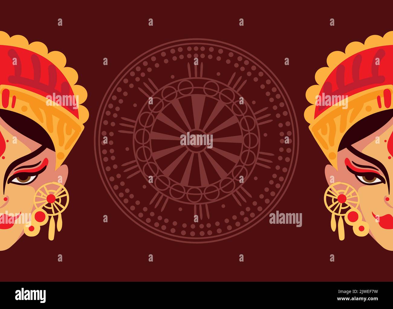 navratri durga puja and mandala Stock Vector Image & Art - Alamy