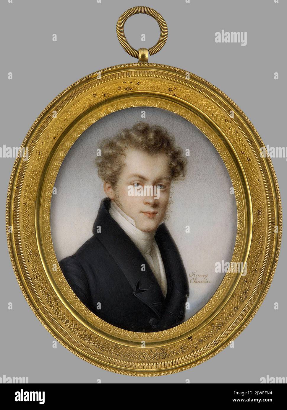 Portrait of a Young Man. Charrin, Fanny (1781-1854), painter Stock ...