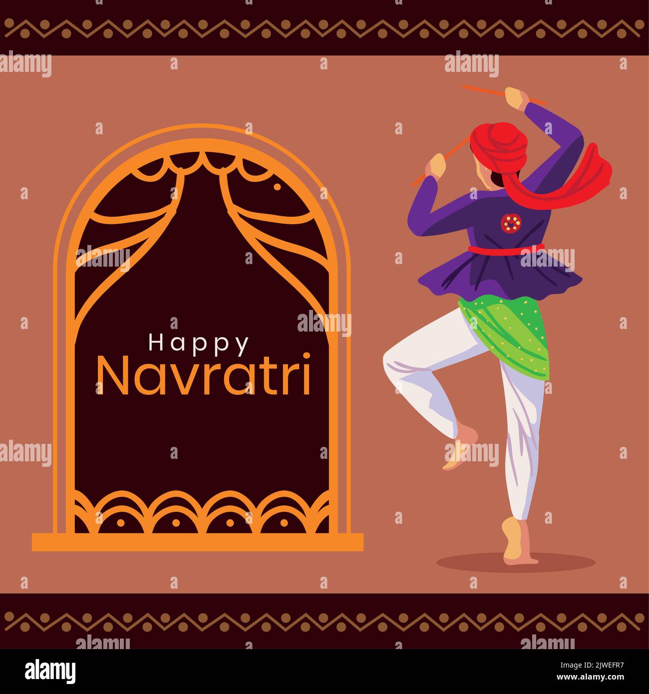 Happy Navratri invitation card Stock Vector Image & Art - Alamy