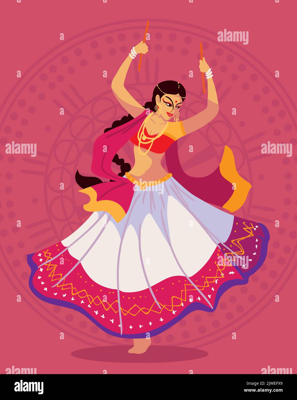 indian woman dancing Stock Vector Image & Art - Alamy