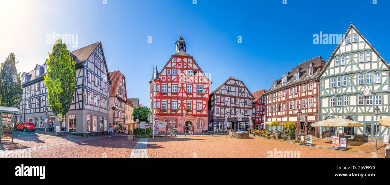 Market place, Gruenberg, Hessen, Germany Stock Photo - Alamy