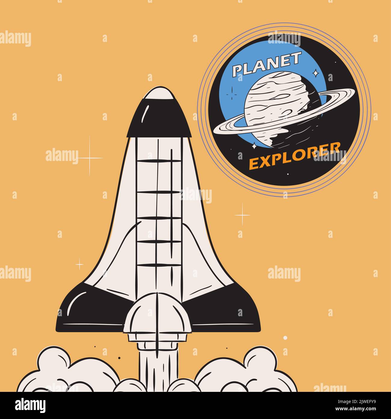 space spaceship retro Stock Vector Image & Art - Alamy