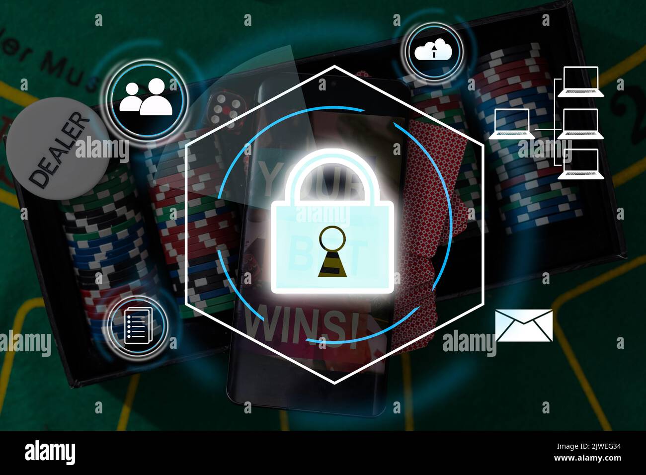 Cybersecurity and privacy concepts to protect data. Lock icon and ...
