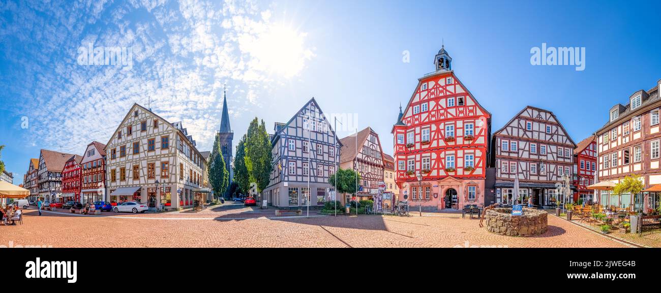 Market place, Gruenberg, Hessen, Germany Stock Photo - Alamy